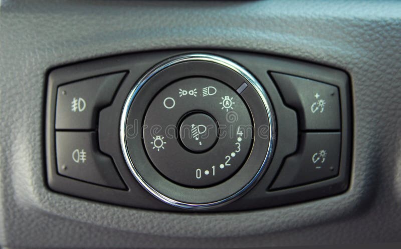 Car lighting switch stock image. Image of knob, meter - 31242789