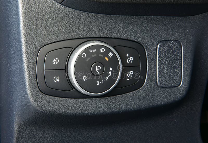 Closeup Image of Car Lighting Control Switch Stock Image - Image of ...