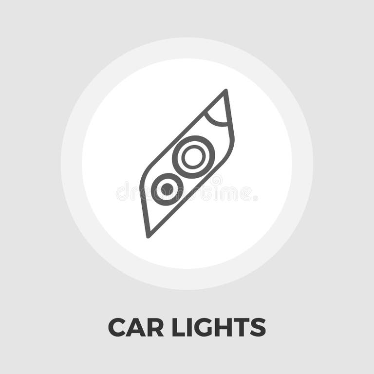 Car Lights flat icon. stock vector. Illustration of bulb - 89754064