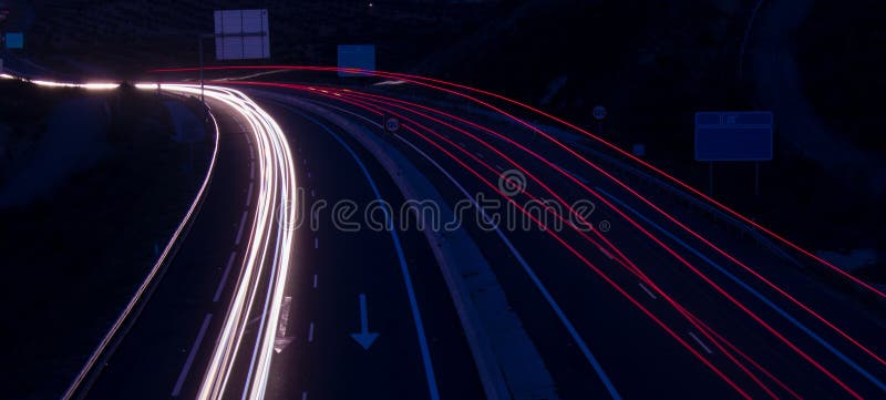Car lights on highway stock photo. Image of highway - 115617828