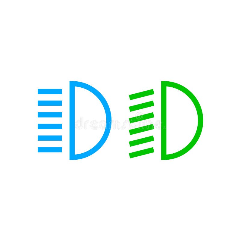 Car Lights icons on white stock vector. Illustration of beam - 231221033