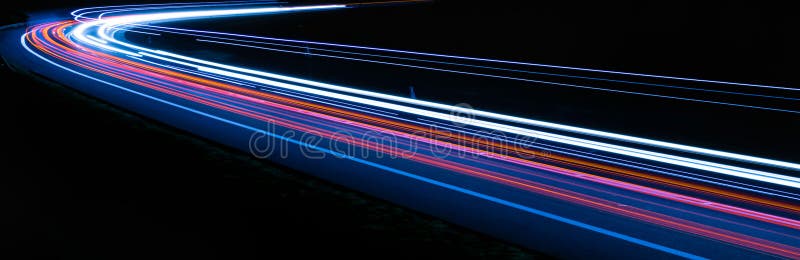 Car Lights at Night. Long Exposure Stock Photo - Image of hazy, streaks ...