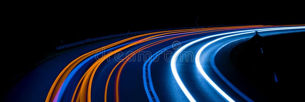 Car Lights at Night. Long Exposure Stock Photo - Image of traffic ...