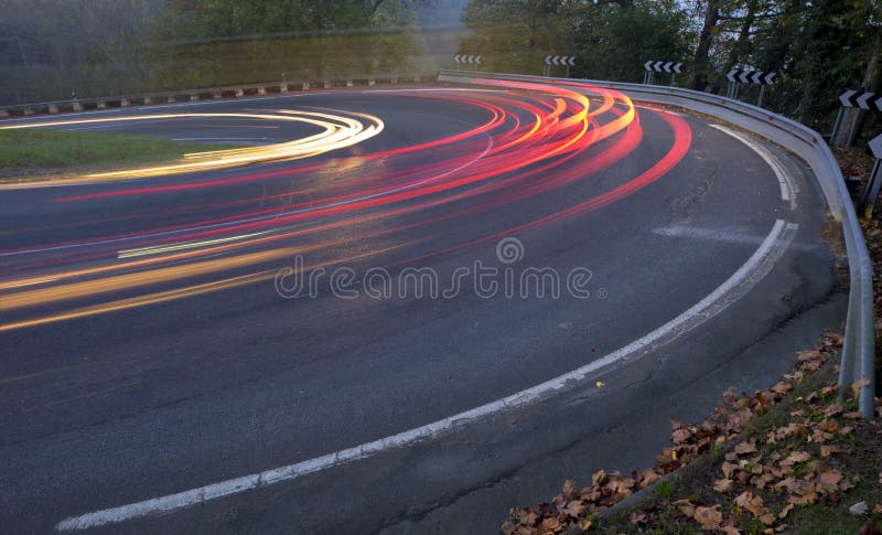 Car Lights Running on the Road Stock Image - Image of running, outdoor ...