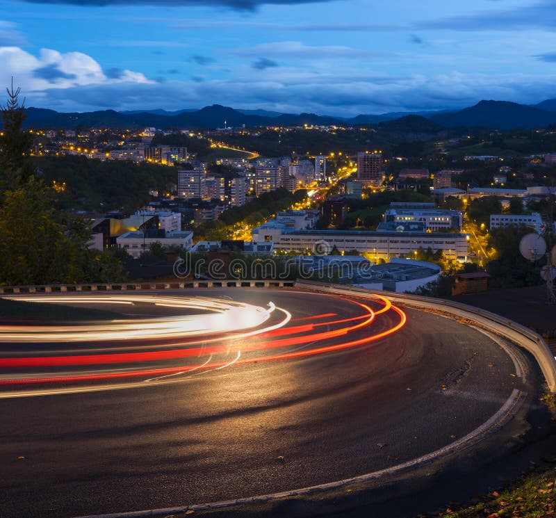 Car Lights Running on the Road To City Stock Photo - Image of driving ...