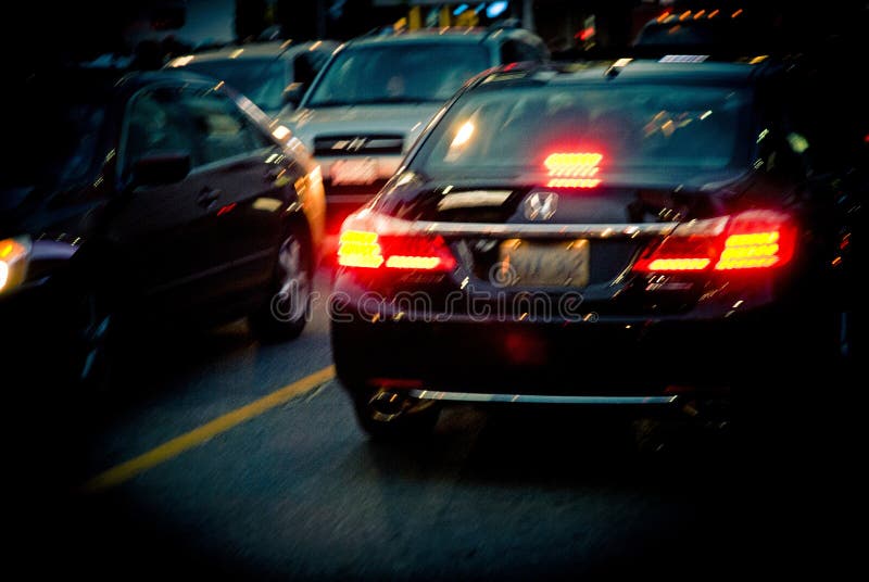 Car Lights on a Street at Night Editorial Photography - Image of urban ...