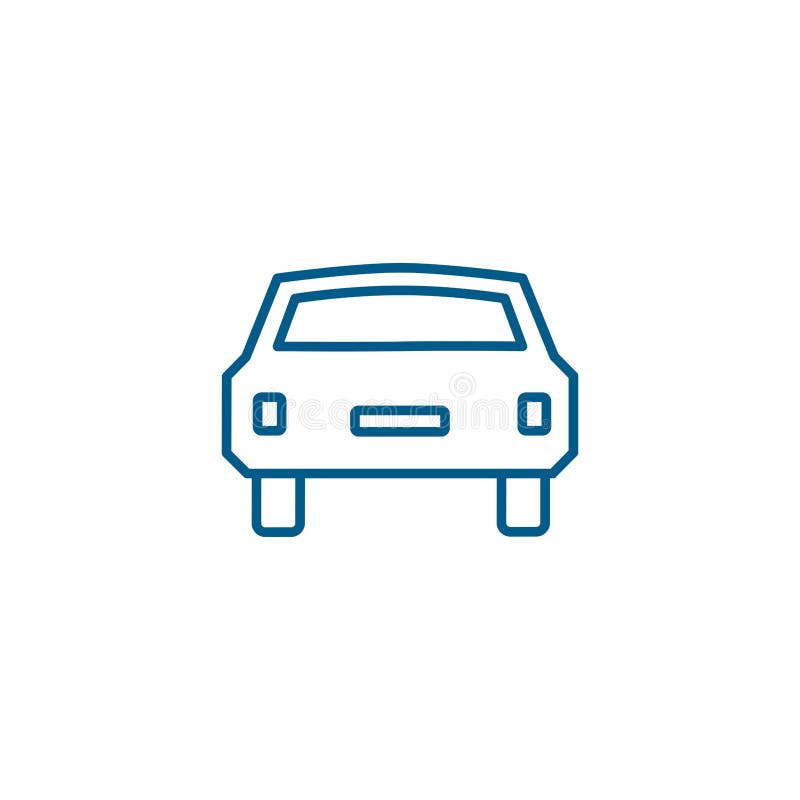 Car Line Blue Icon on White Background. Blue Flat Style Vector ...