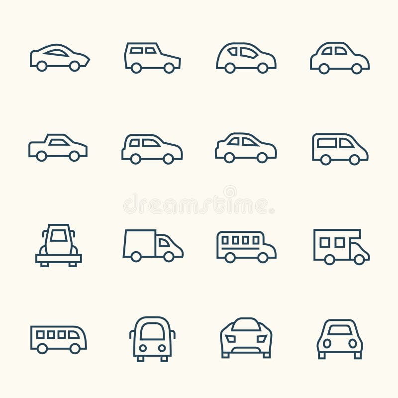Car line icon set stock vector. Illustration of commercial - 66766330