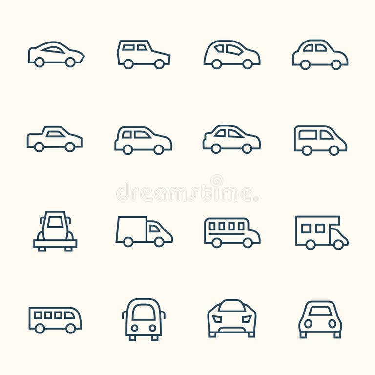 Car line icon set stock vector. Illustration of commercial - 66766330