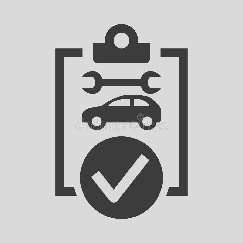 Car List Icon on Grey Background. Stock Illustration - Illustration of ...