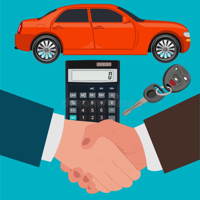 Car Loan Concept, Handshake, Flat Design, Vector Illustration Stock ...