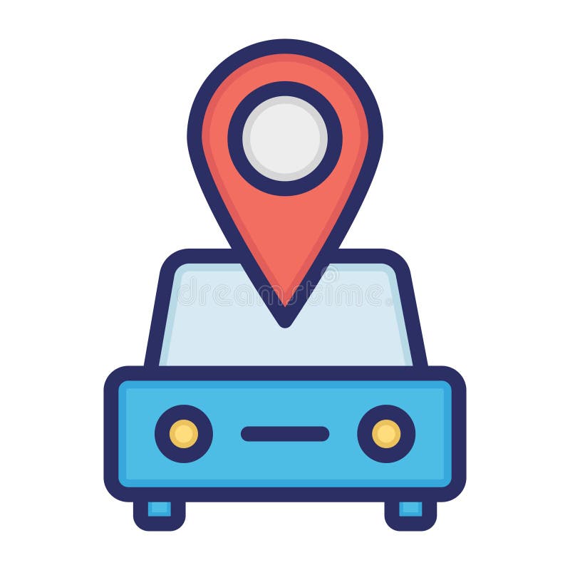 Car Location, Map, Car, Location Fully Editable Vector Icon Stock ...
