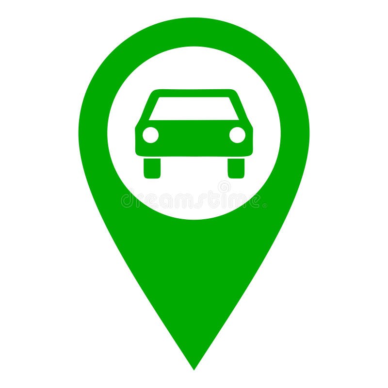 Car and Location Pin As Vector Illustration Stock Vector - Illustration ...