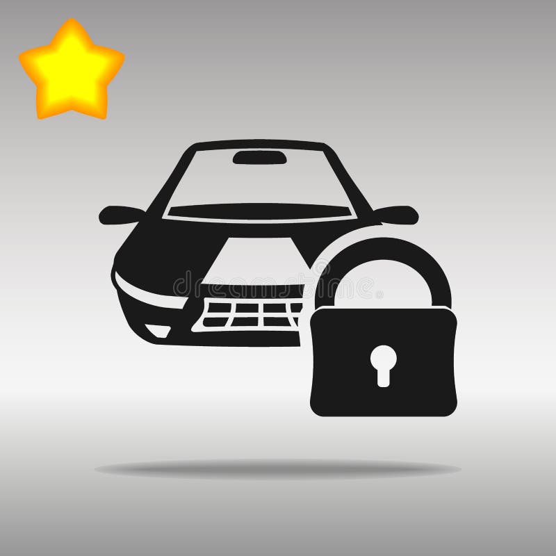 Car Lock Black Icon Button Logo Symbol Stock Vector - Illustration of ...