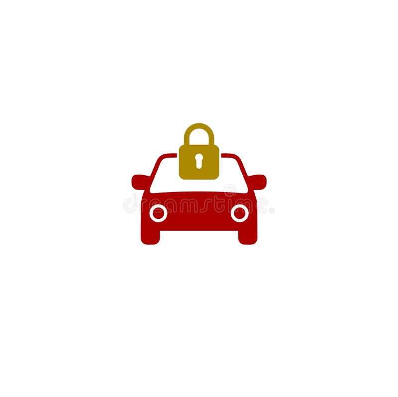 Car Lock Icon Isolated on White Background Stock Vector - Illustration ...