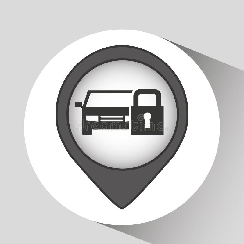 Car and lock icon stock illustration. Illustration of design - 79487519