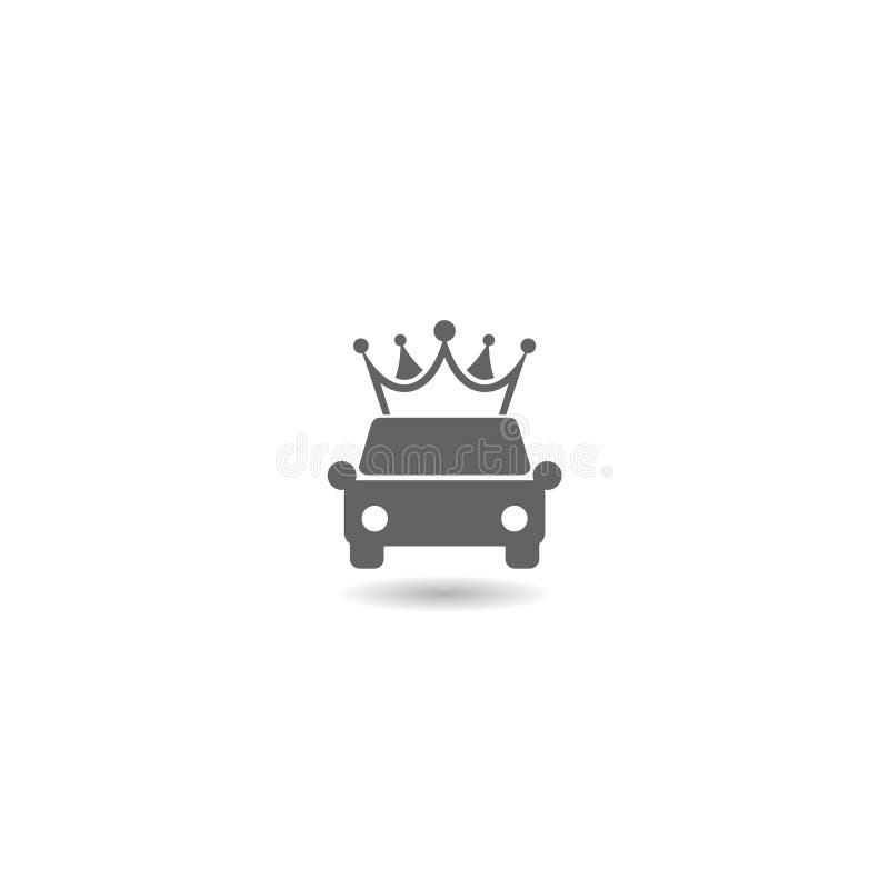 Car Logo with Crown Icon with Shadow Stock Vector - Illustration of ...
