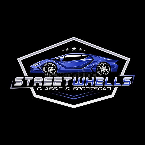 Blue Car Logo Design Illustration Vector Stock Vector - Illustration of ...