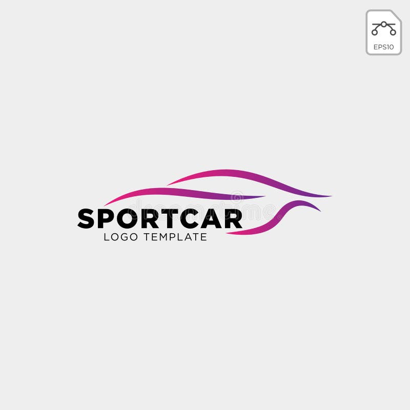 Car Logo in Simple Line Graphic Design Template Vector - Vector Stock ...