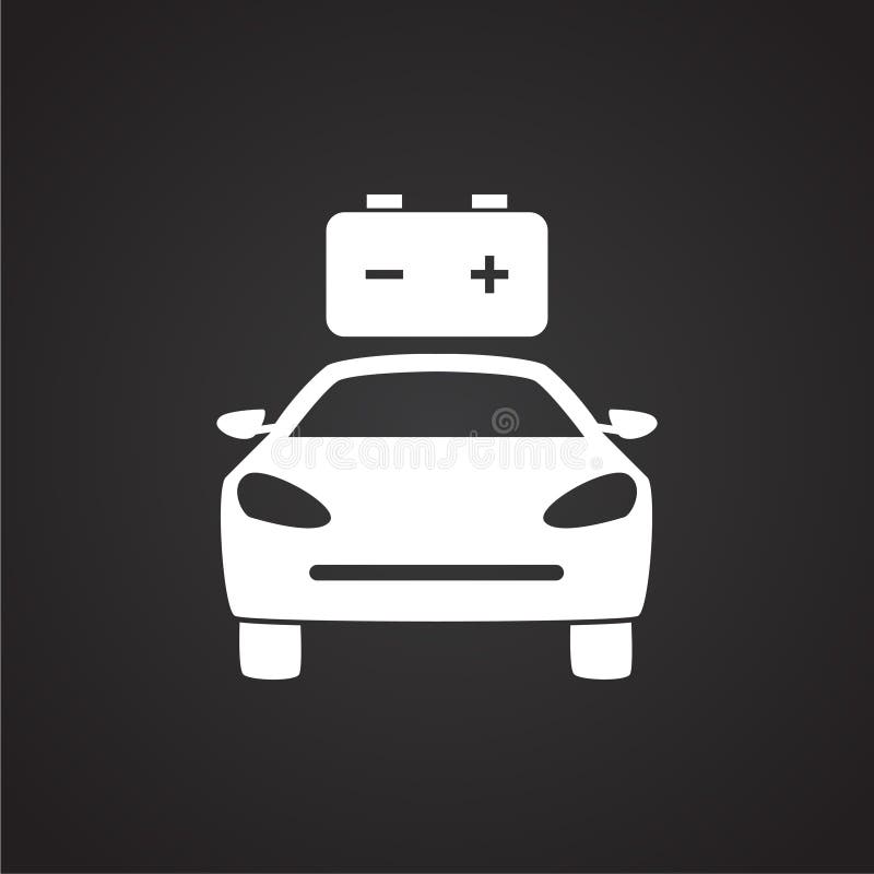 Car Low Battery on Black Background Stock Vector - Illustration of ...