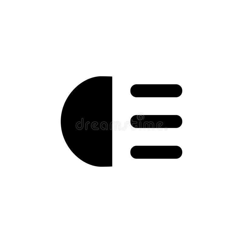 Car Low Beam Lights Flat Vector Icon Stock Vector - Illustration of ...