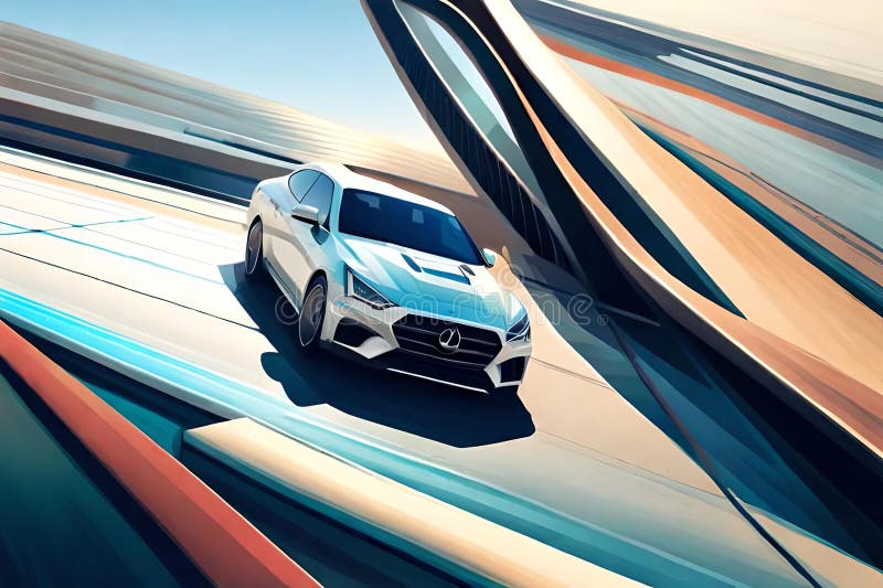 Car Low Polygon Watercolor GenerativeAI Stock Illustration ...