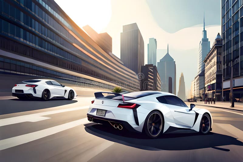 Car Low Polygon Watercolor GenerativeAI Stock Illustration ...