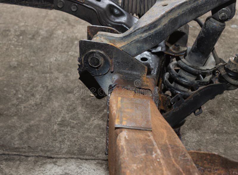 Car Lower Arm and Crack Car Chassis or Car Frame Stock Image - Image of ...