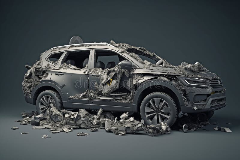 The car is made of garbage stock illustration. Illustration of waste ...