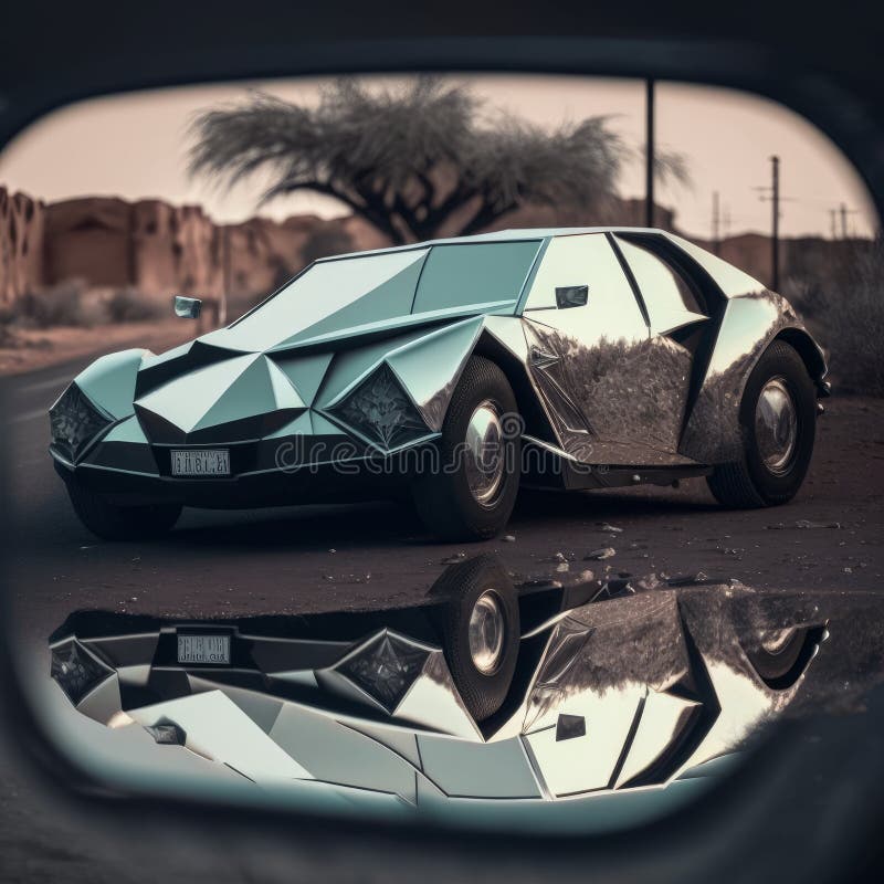 A Car Made by Mirrors Generative AI Stock Illustration - Illustration ...