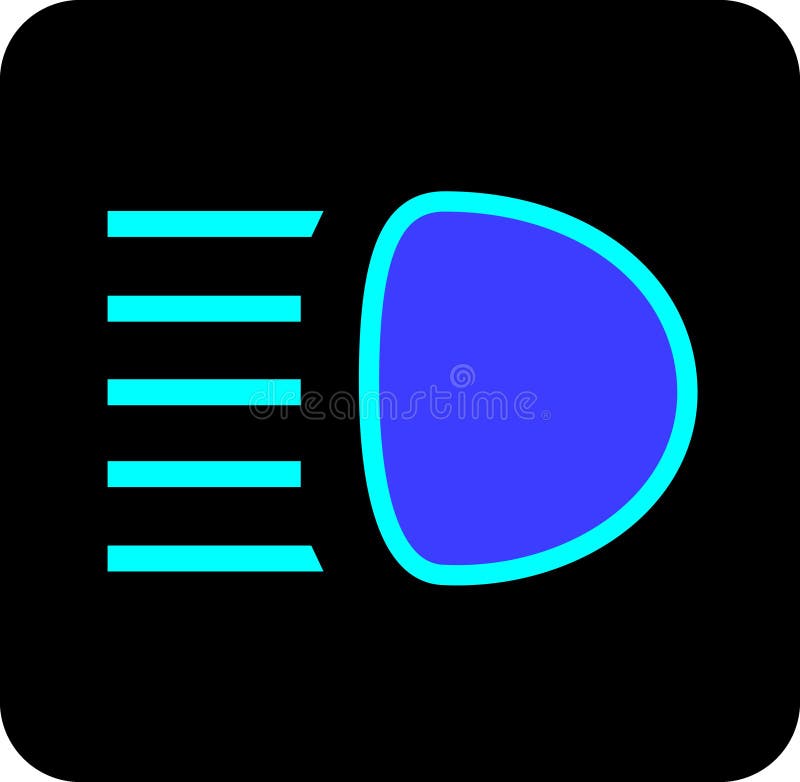 Car Main Beam Warning Sign Vector Stock Vector - Illustration of bright ...