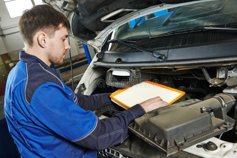 Car Maintenance - Air Filter Replacing Stock Image - Image of workshop ...