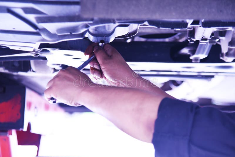 Car Maintenance and Inspection Work. Stock Image - Image of repair ...