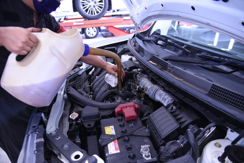 Car Maintenance and Inspection Work. Stock Image - Image of condition ...