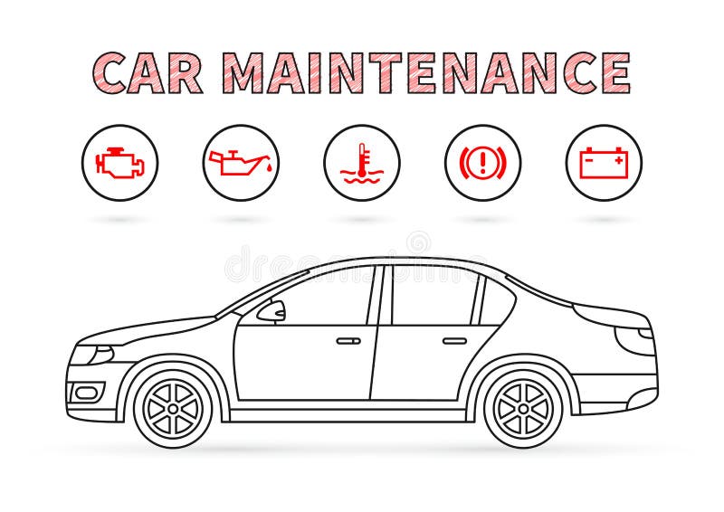 Car Maintenance Vector Illustration on White Background Stock Vector ...