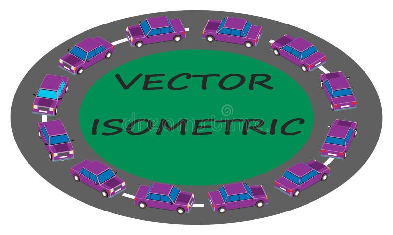 A Car Moves in a Circle in 12 Frames. Stock Vector - Illustration of ...