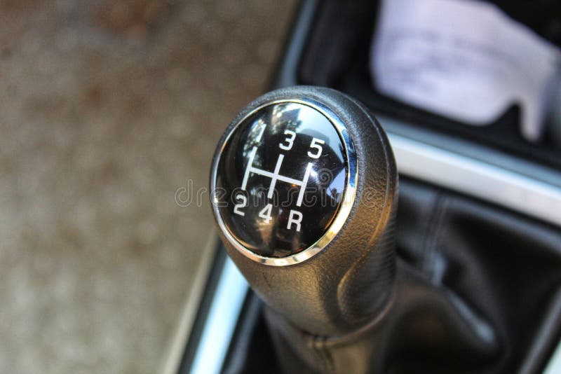 Car Manual Gear Shifter Box Close Up View Stock Image - Image of ...