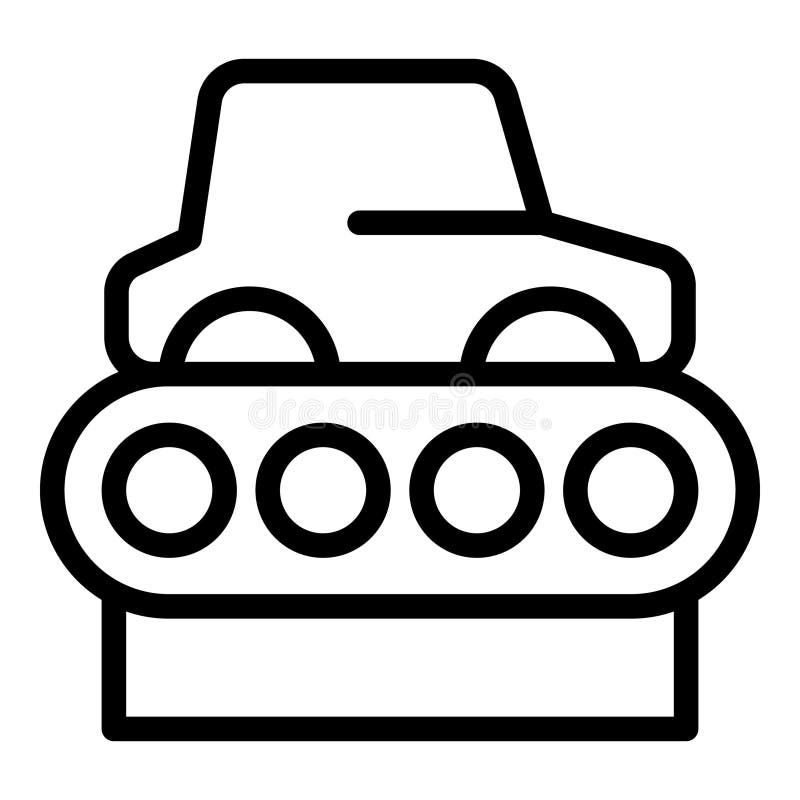Car Manufacturing Process on Assembly Line Icon Stock Vector ...