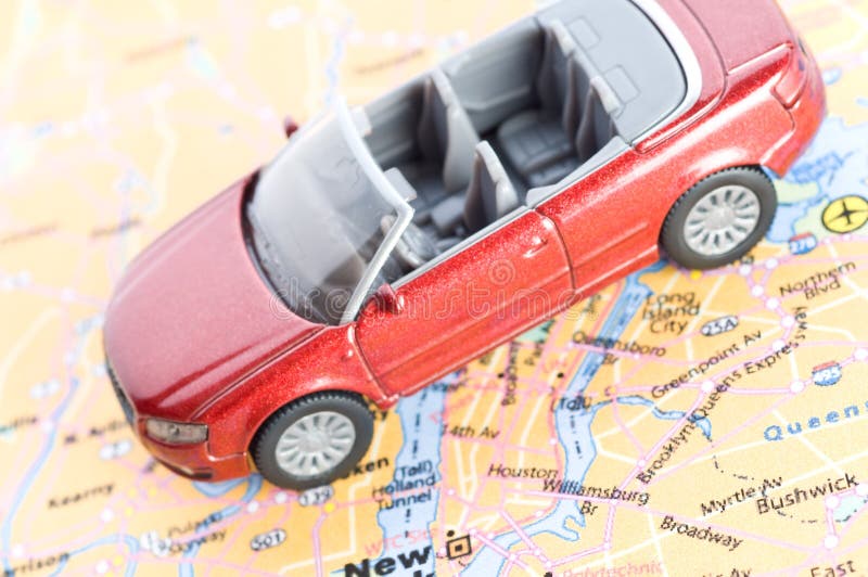 Car on the map stock image. Image of tourists, directions - 11431953