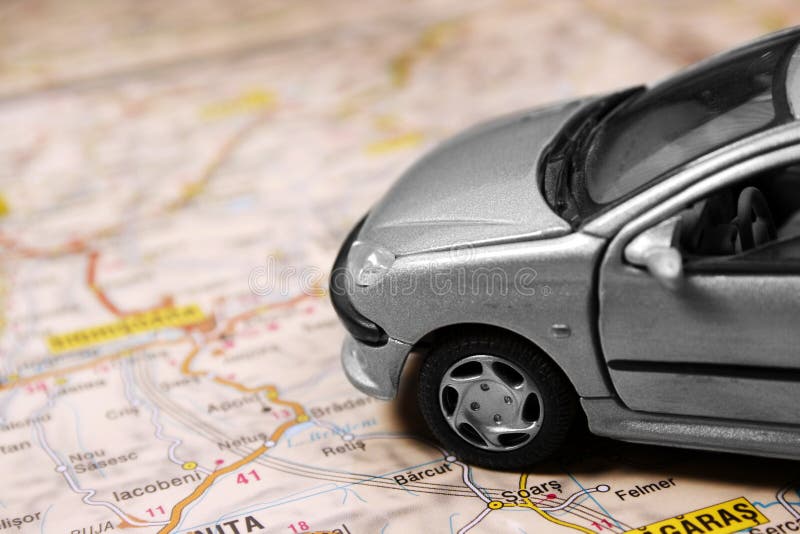 Car on the map stock image. Image of symbol, bold, tourism - 14016573