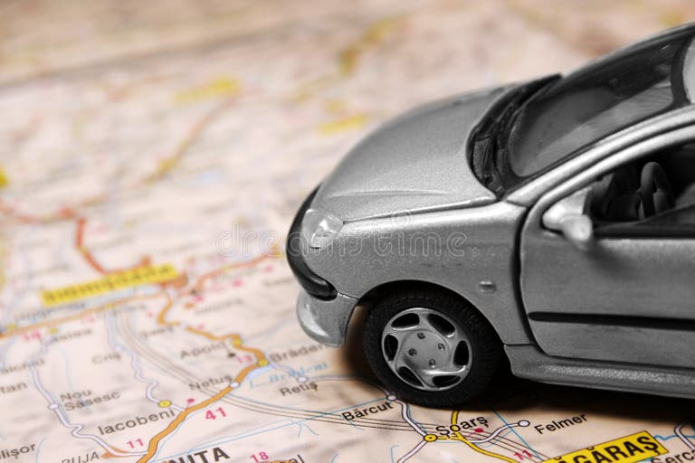 Car on the map stock image. Image of symbol, bold, tourism - 14016573