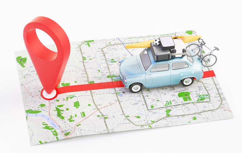 Car with Map and Geographic Location Stock Photo - Image of navigation ...