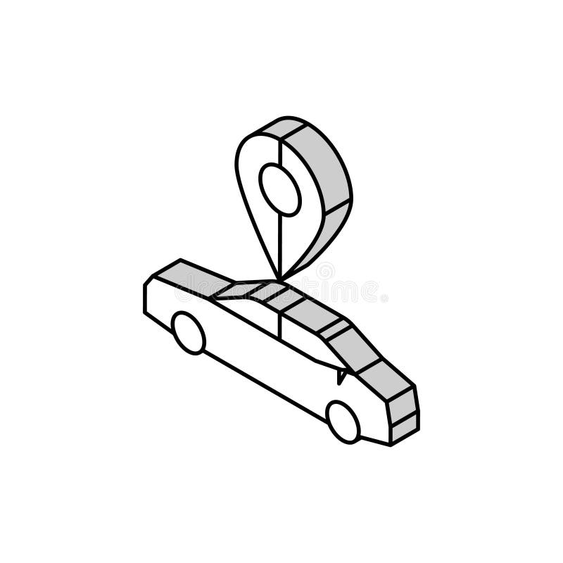 Car Map Location Isometric Icon Vector Illustration Stock Vector ...