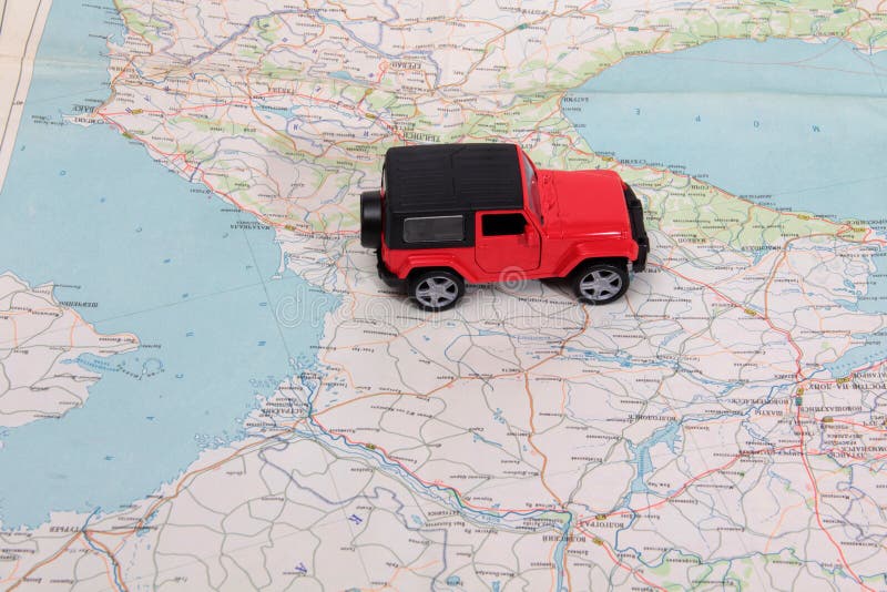 Car on map one stock photo. Image of cartography, route - 123242824