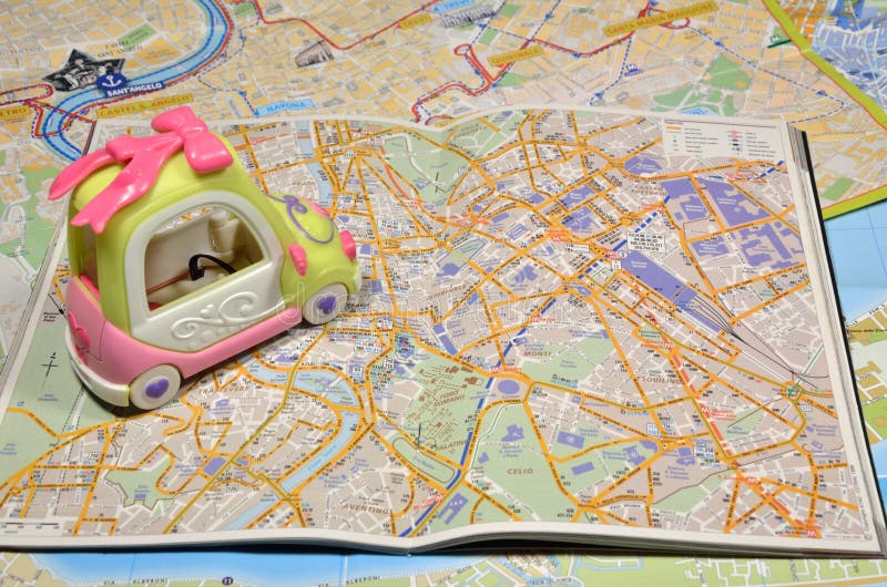 Car on map stock image. Image of holiday, city, rent - 51960565