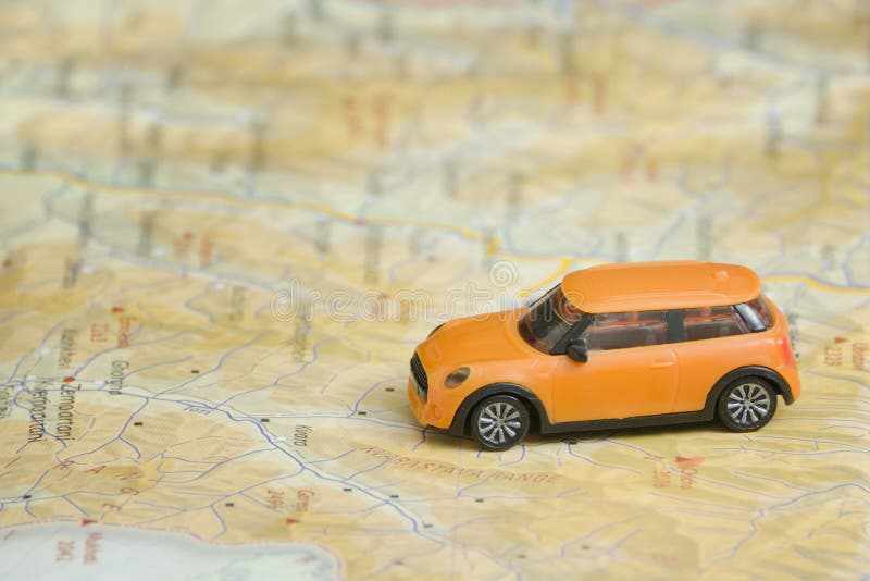 Car on the Map. Travel Concept Stock Image - Image of overseas ...
