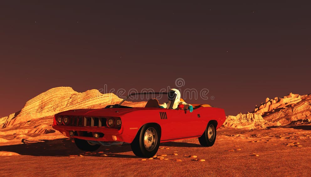 The car on Mars stock illustration. Illustration of science - 109439102