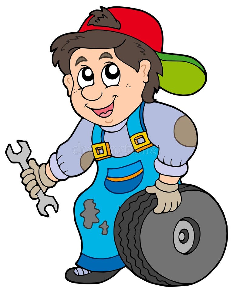 Cartoon Mechanic Working Car Stock Illustrations – 761 Cartoon Mechanic ...