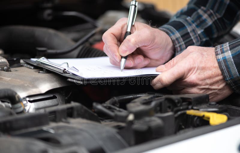 Car Mechanic Checking a Car Engine Stock Image - Image of person ...