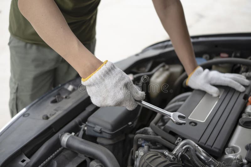 Mechanic Man Fixing Car Engine. Stock Image - Image of servicing ...